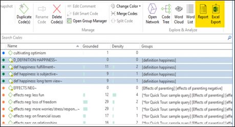 Data visualisation in software supporting qualitative analysis